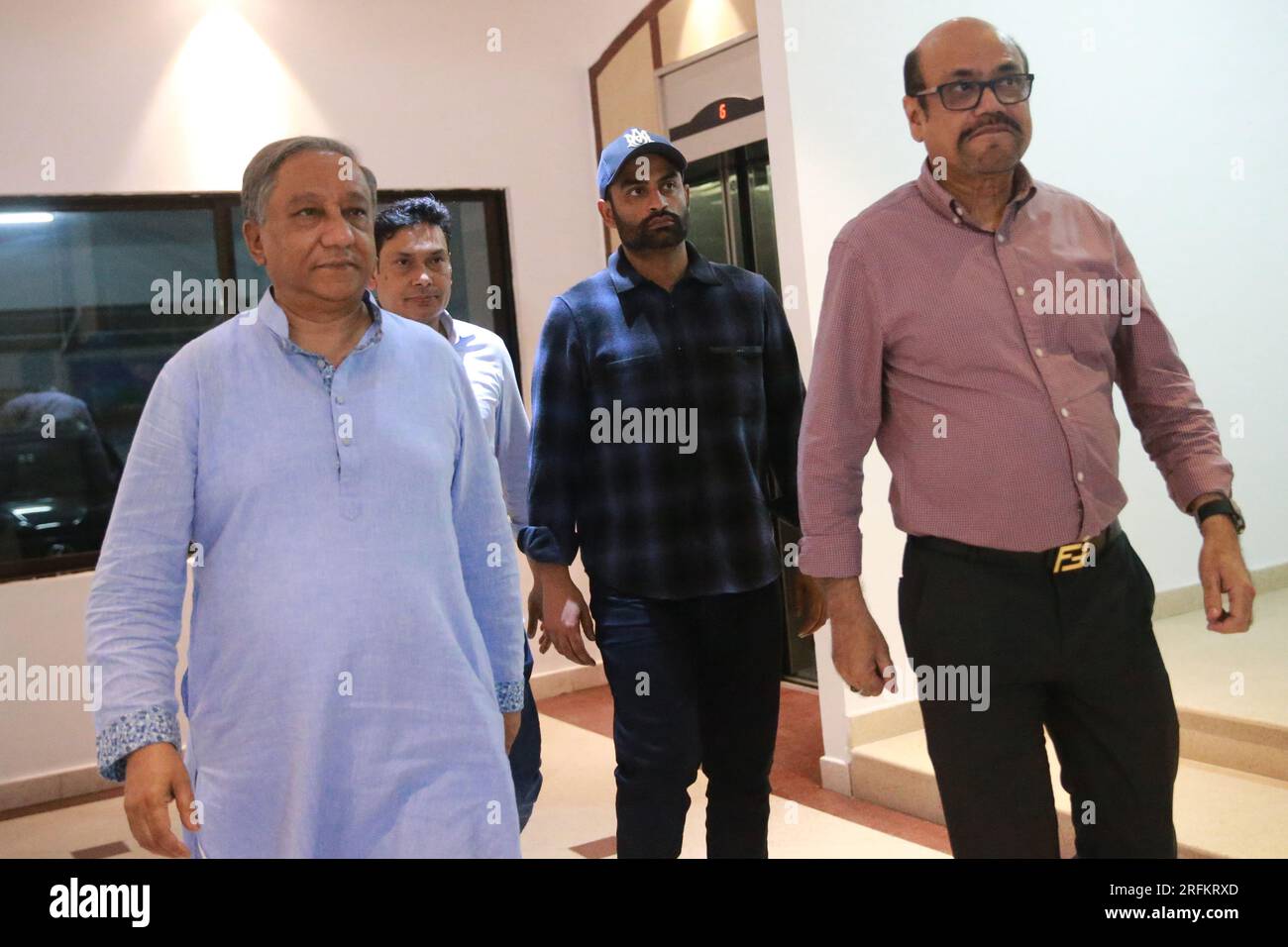 From left Bangladesh Cricket Board (BCB) president Nazmul Hassan Papon ...