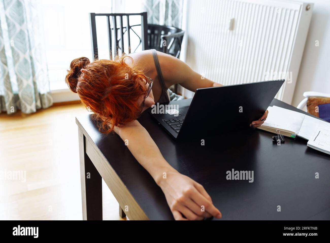 Tired teenager girl studying using computer at home Stock Photo - Alamy Tired teenager girl studying using computer at home Stock Photo - Alamy