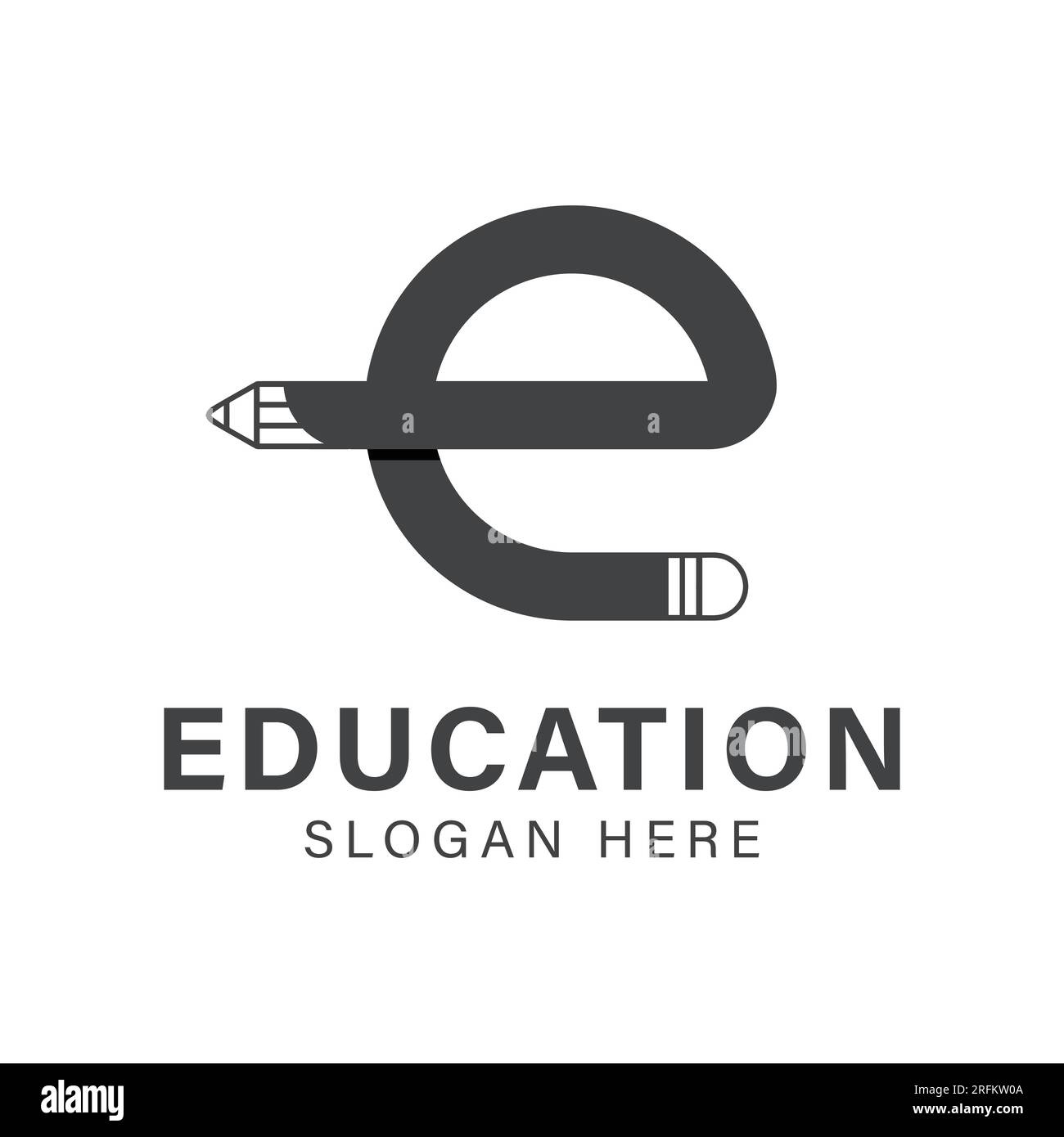 Letter E with Pencil Logo Design Letter E with Hat Logotype Education ...