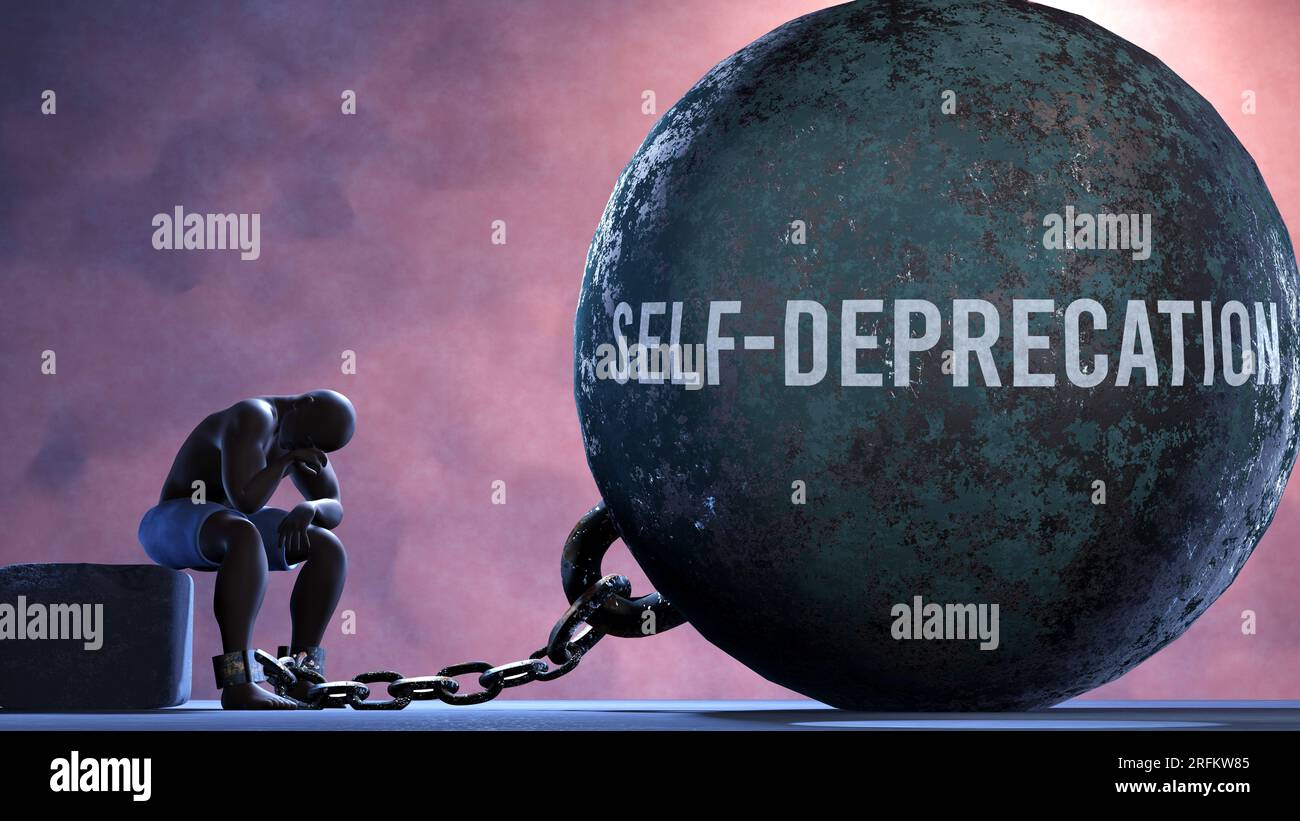 Self deprecation and painful human condition hi-res stock photography ...