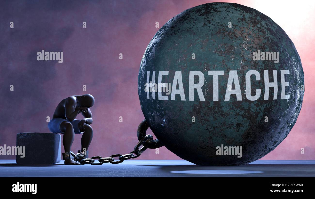 Heartache - a metaphor showing human struggle with Heartache. Resigned ...