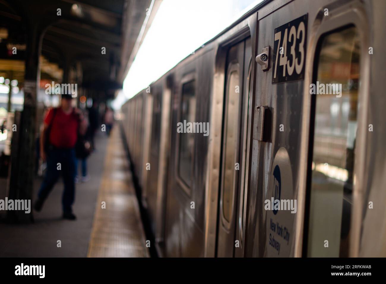 NYC Subway train station public transport copy space city life ...
