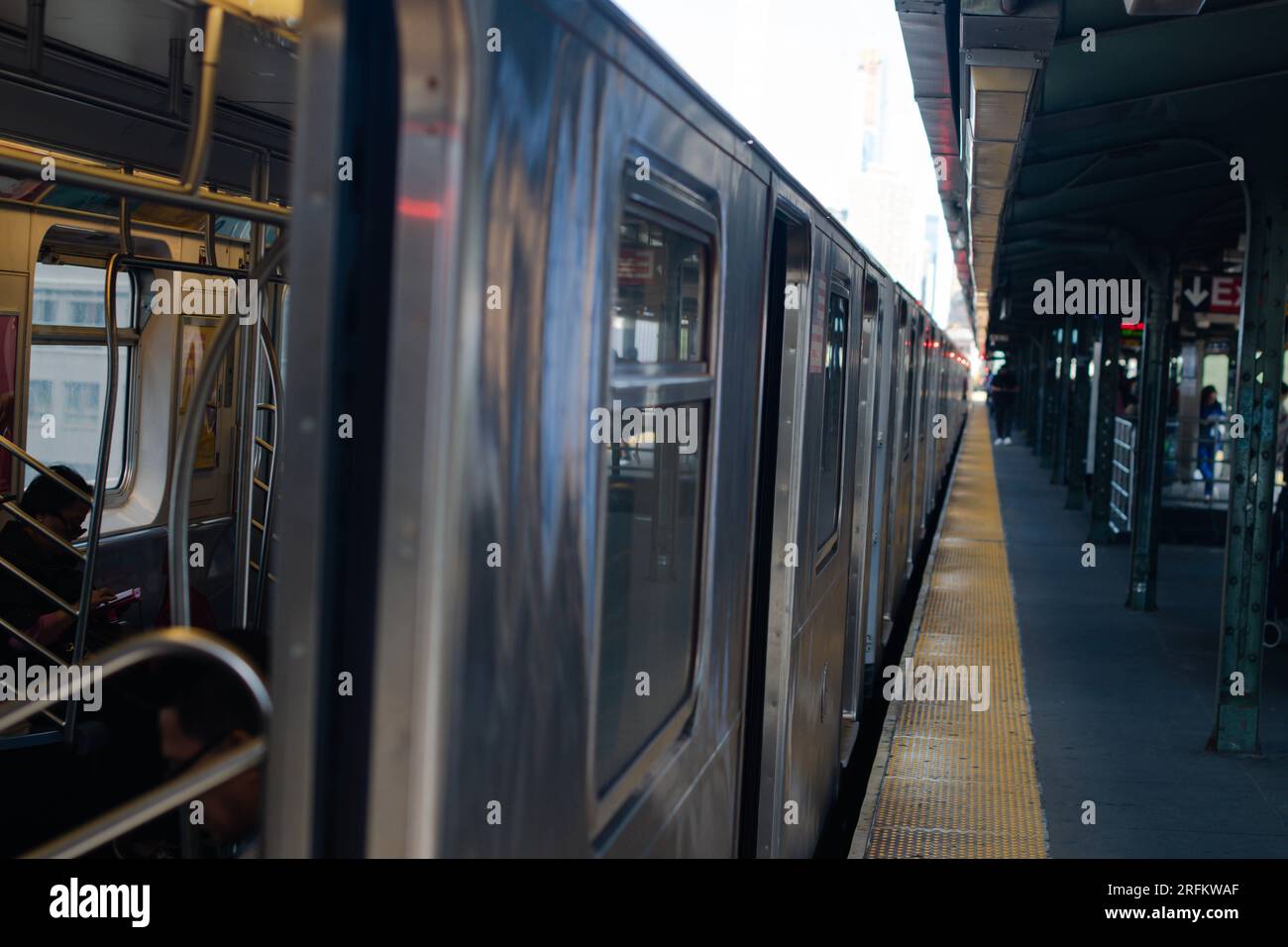 NYC Subway train station public transport copy space city life ...