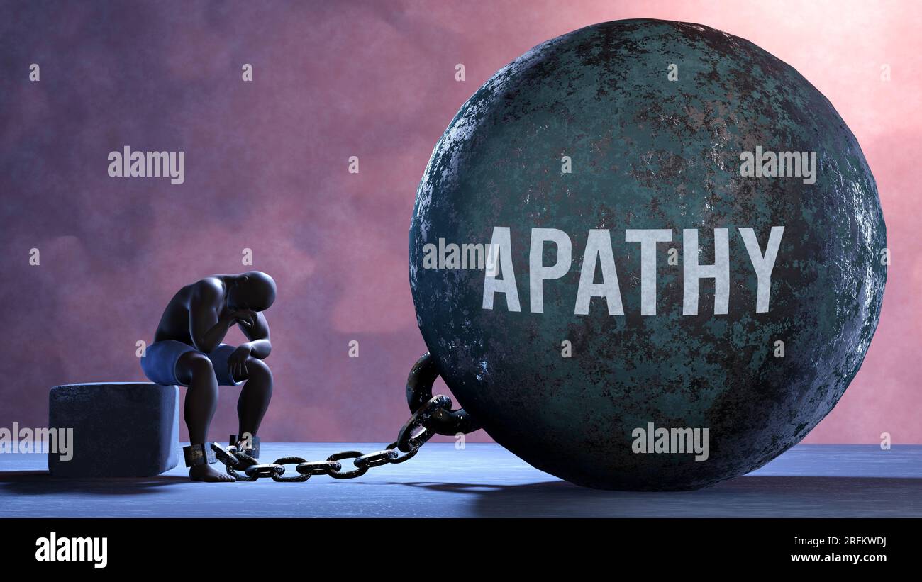 Apathy - a metaphor showing human struggle with Apathy. Resigned and ...