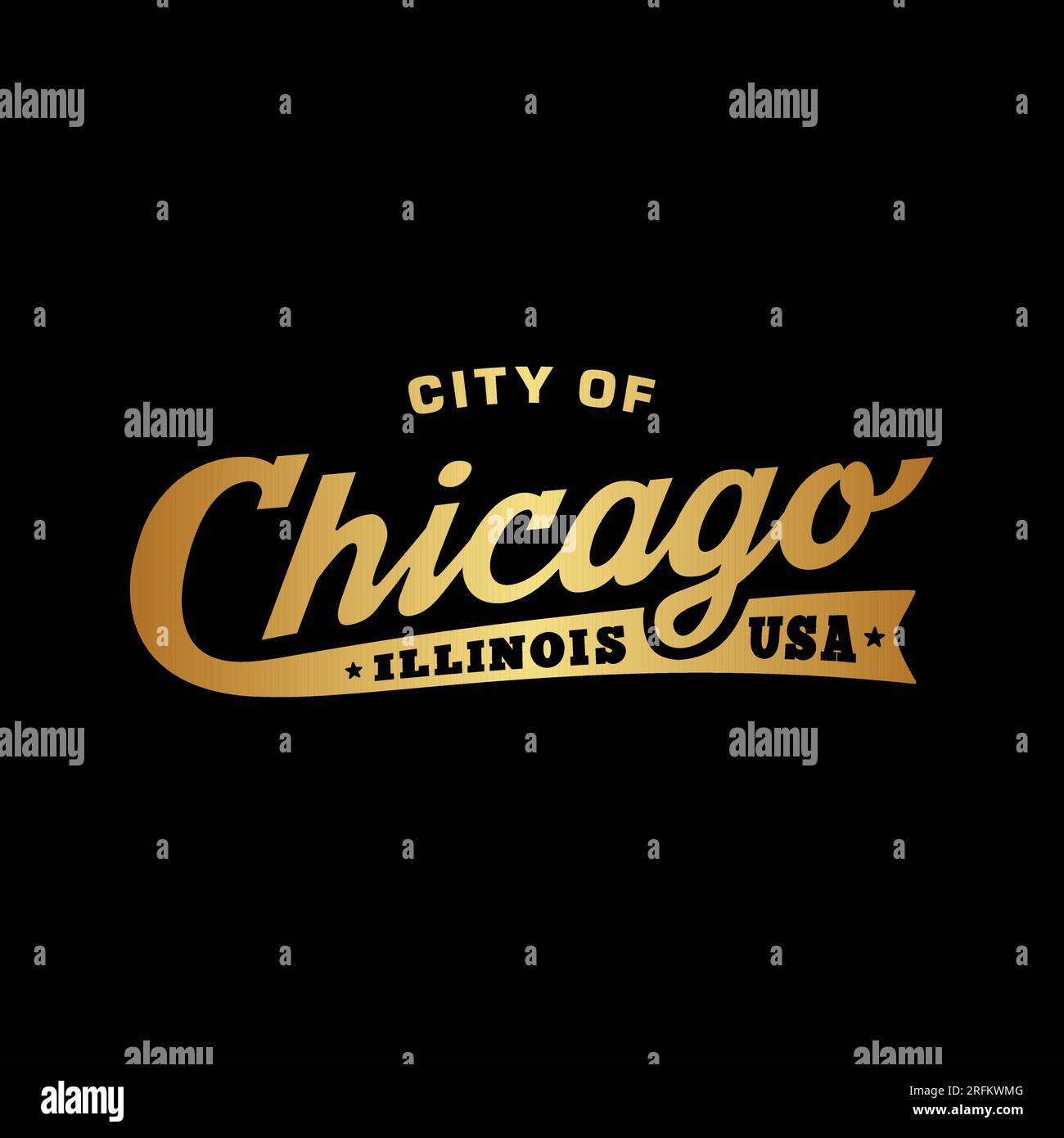 Chicago Illinois lettering design. Chicago typography design. Vector ...