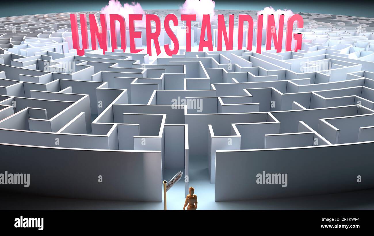 A vulnerable person in front of a big obstacle and a challenge to find ...