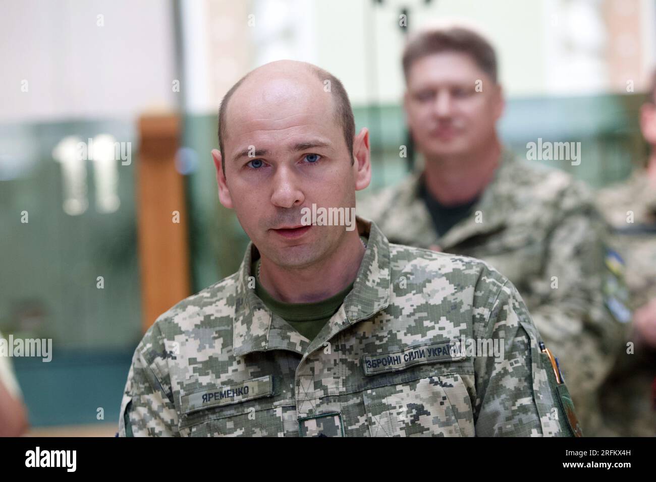 KYIV, UKRAINE - AUGUST 4, 2023 - Commander of the 96th Anti-Aircraft ...