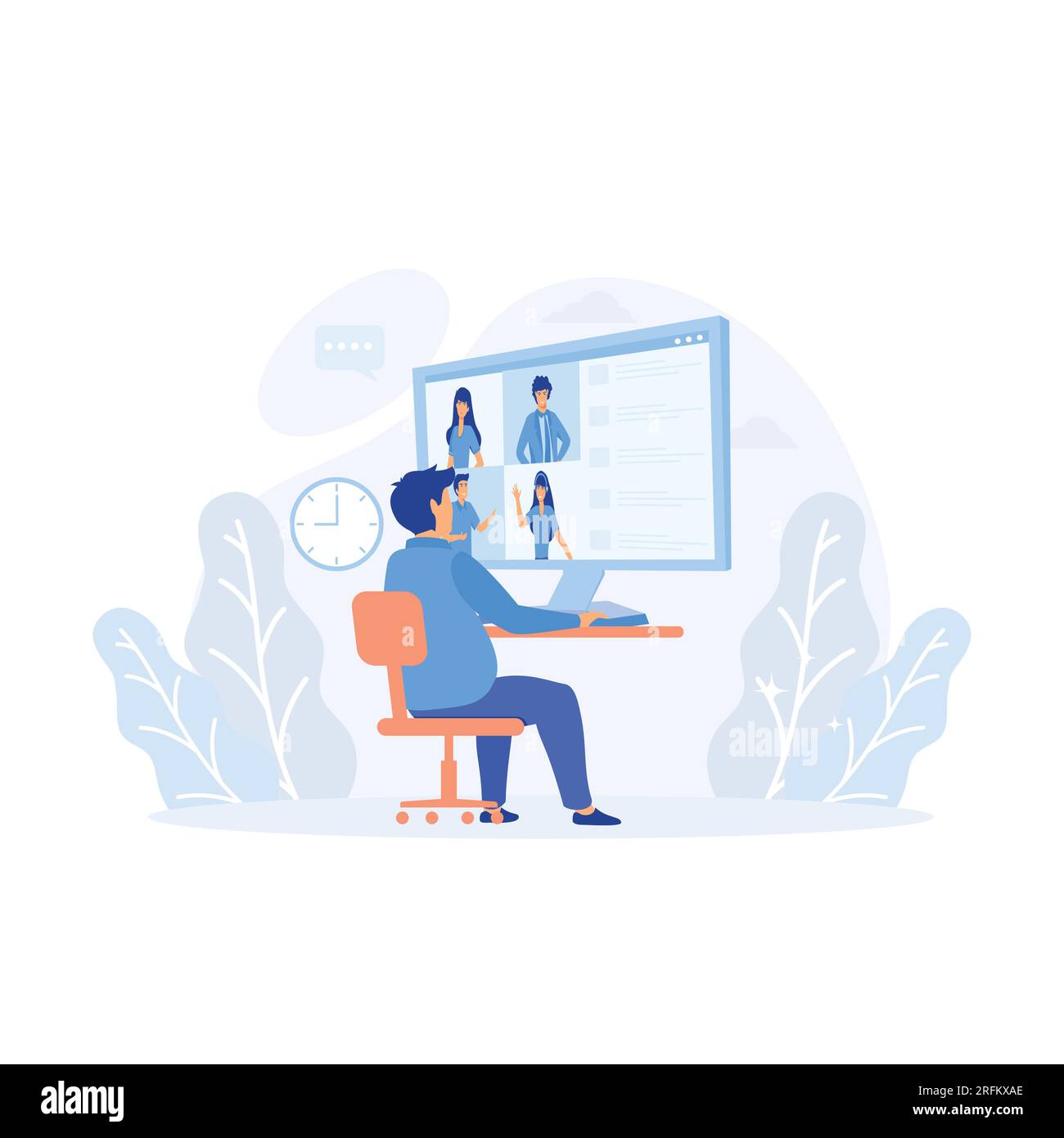 Virtual work and productivity Stock Vector Images - Alamy