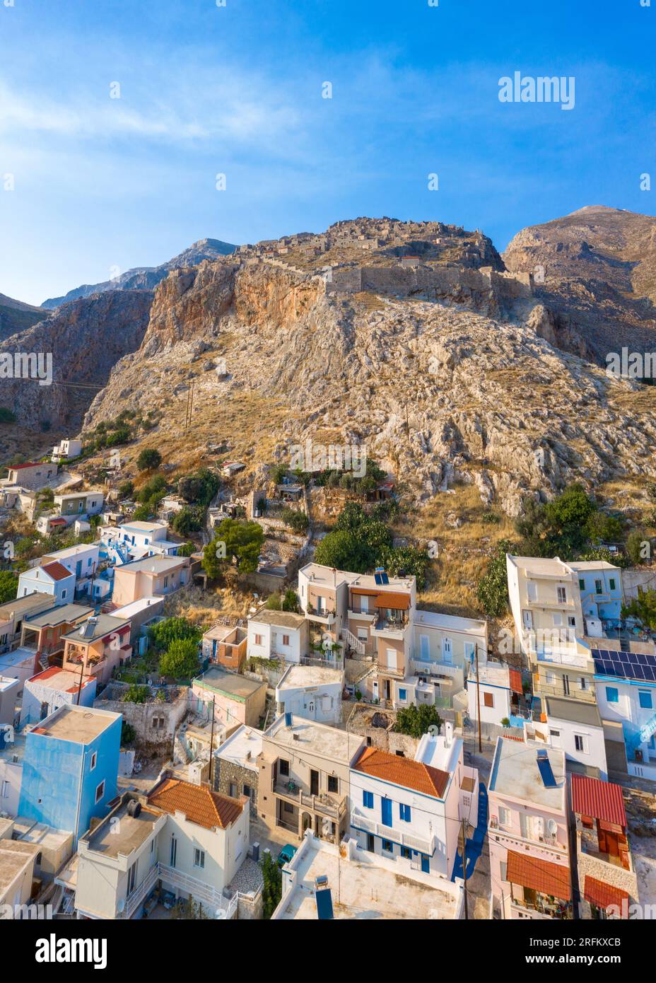 Scenic Pothia the capital of Kalymnos island, Dodecanese, Greece Stock ...