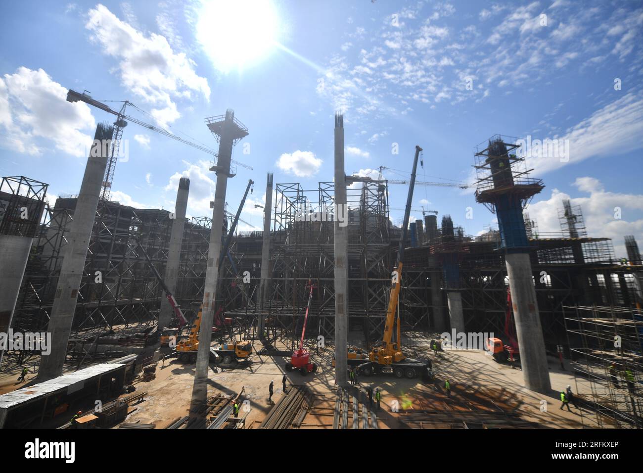Moscow. Construction of the sports complex `Olympic` Stock Photo - Alamy