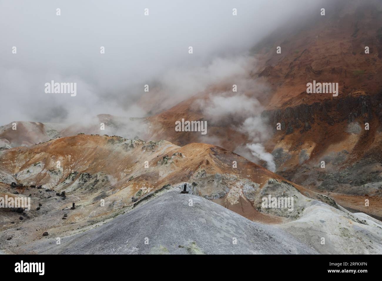 Beautiful valley of Jigokudani or "Hell Valley", located just above the ...
