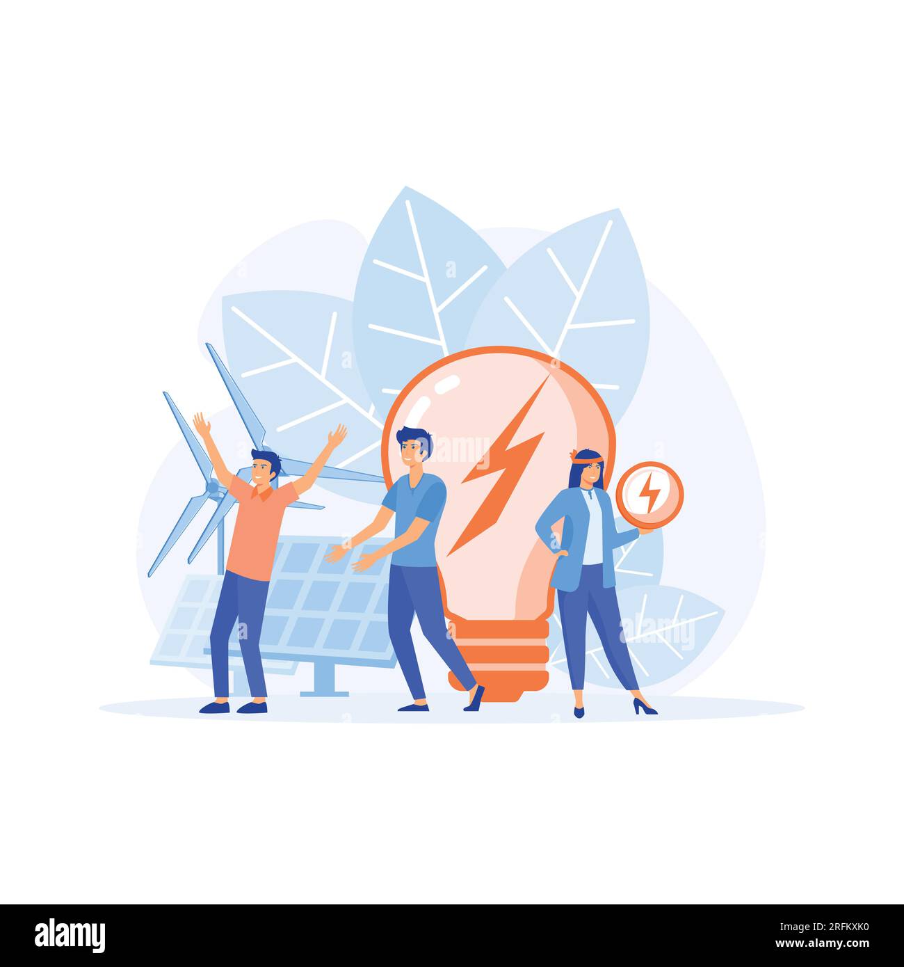 Ecology - Go green concept. People surrounded by natural ecological and ...