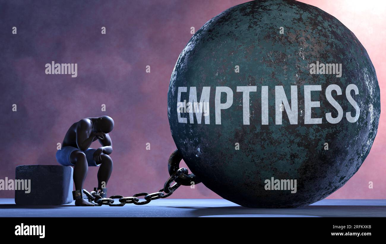 Emptiness - a metaphor showing human struggle with Emptiness. Resigned ...