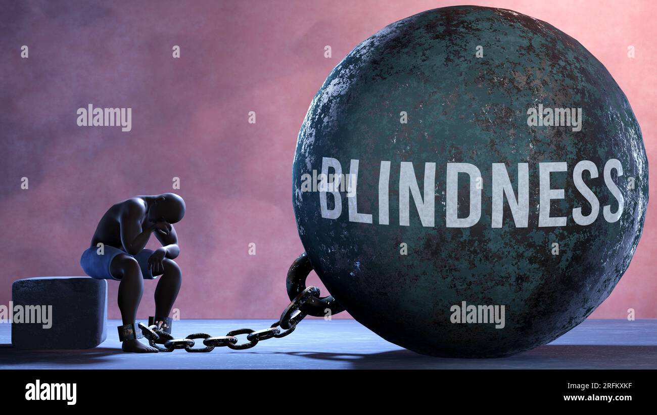 Blindness - a metaphor showing human struggle with Blindness. Resigned ...