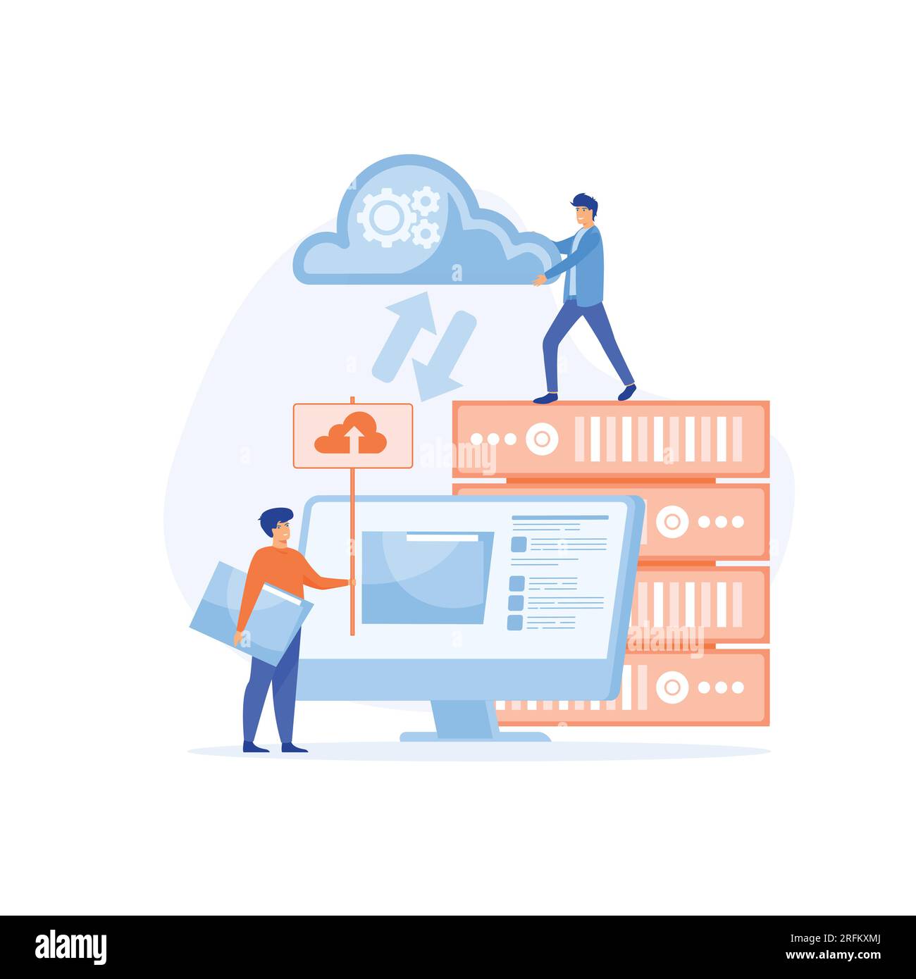 cloud computing concept, data center, file management, flat vector modern illustration Stock ...