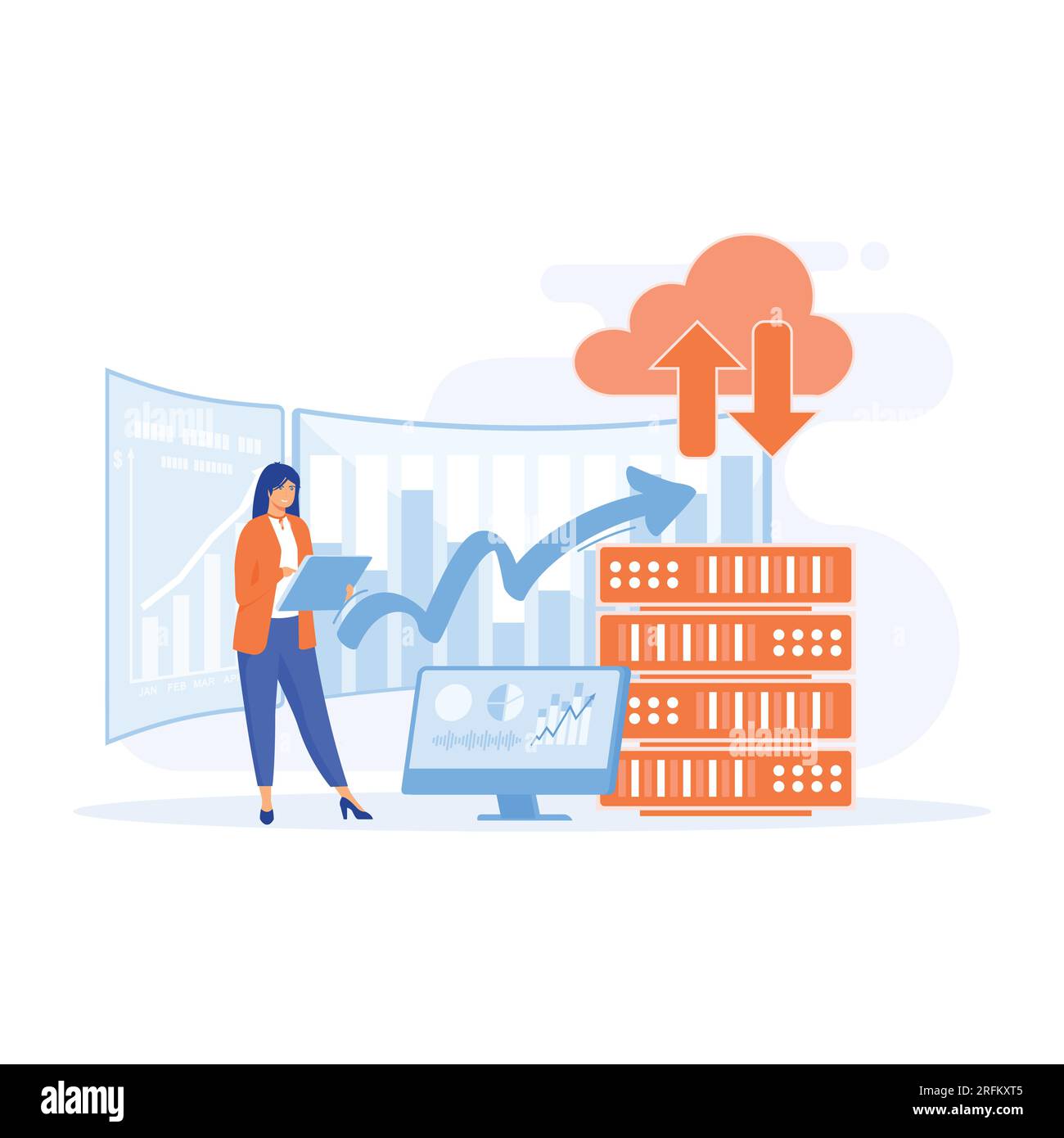 Big Data And Cloud Computing Business Characters Using Remote Servers To Analyzing Large Sets