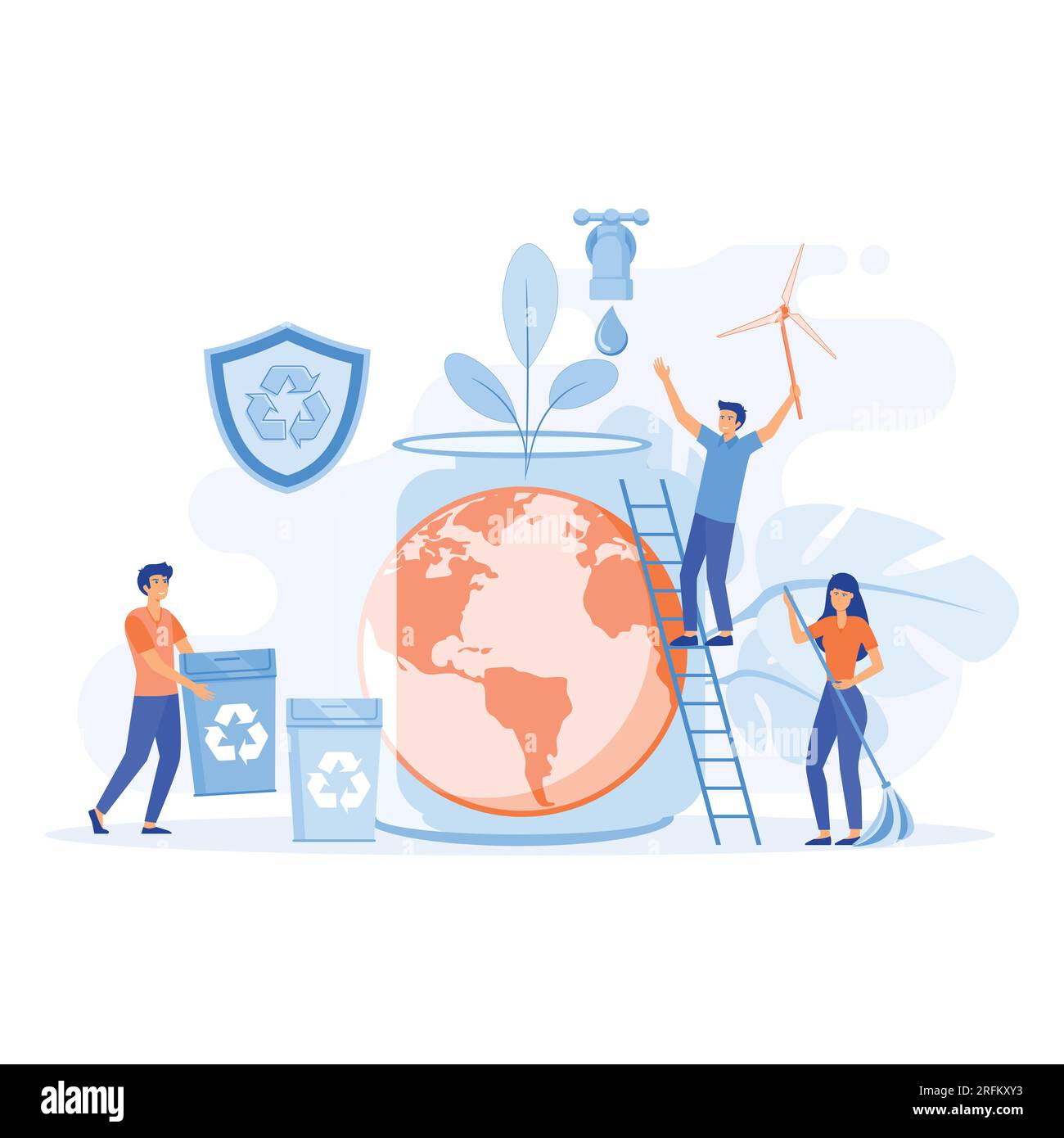 Ecology concept. People are preparing for the holiday, saving the ...