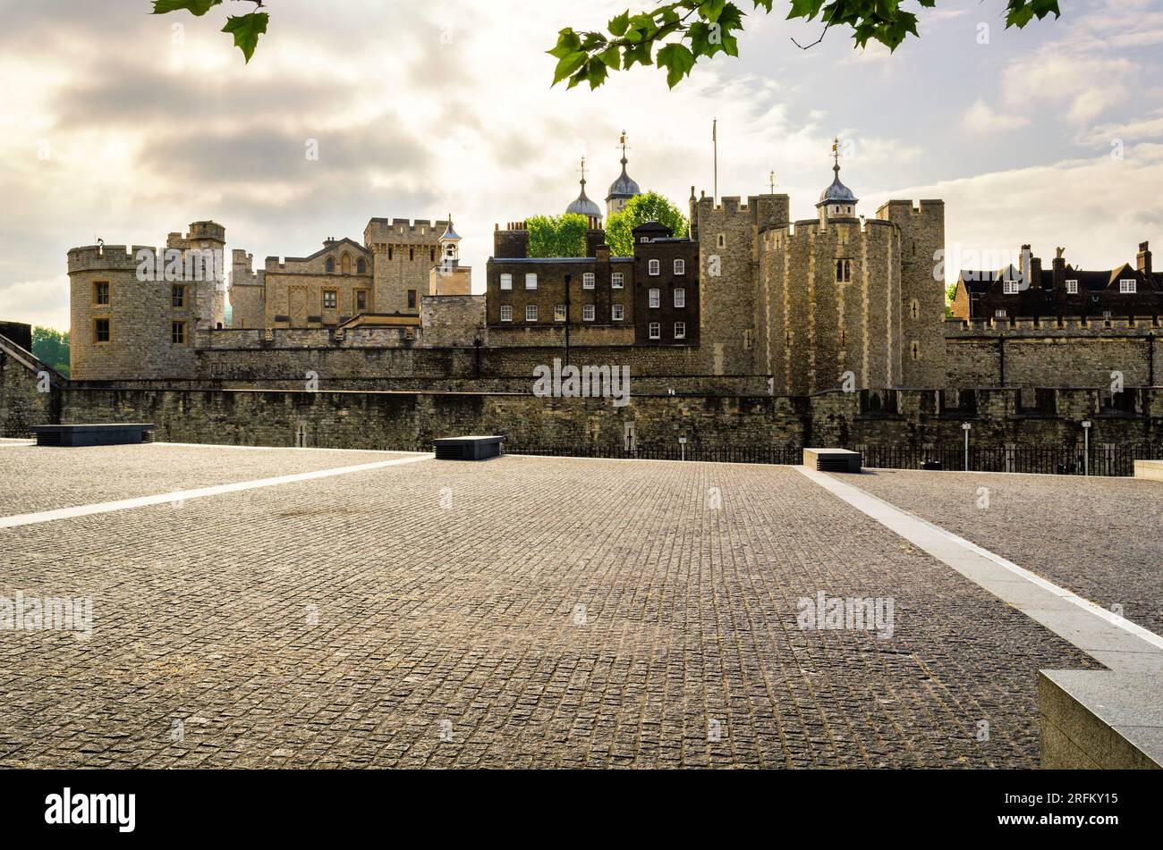 The Tower of London, a historic medieval castle, palace with old ...