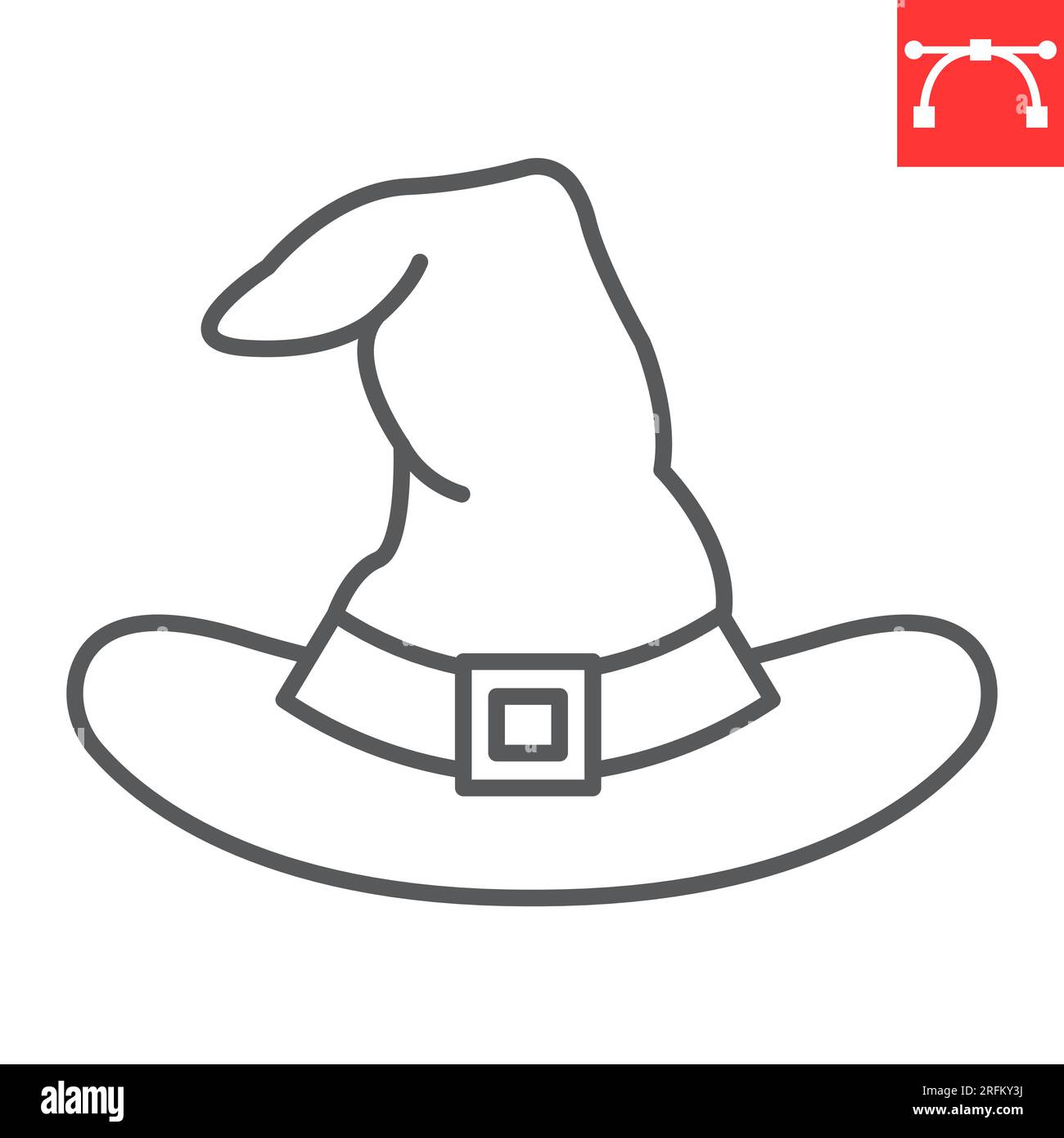 Witch hat line icon, halloween and holiday, halloween hat vector icon ...