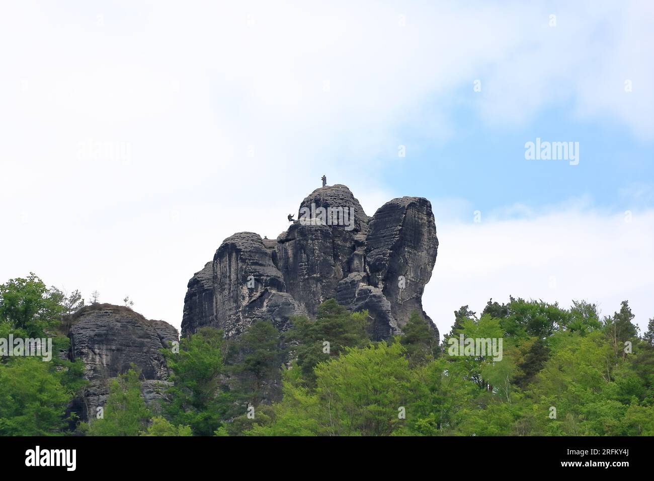Rock climbing in the Saxon Switzerland National park, popular travel ...