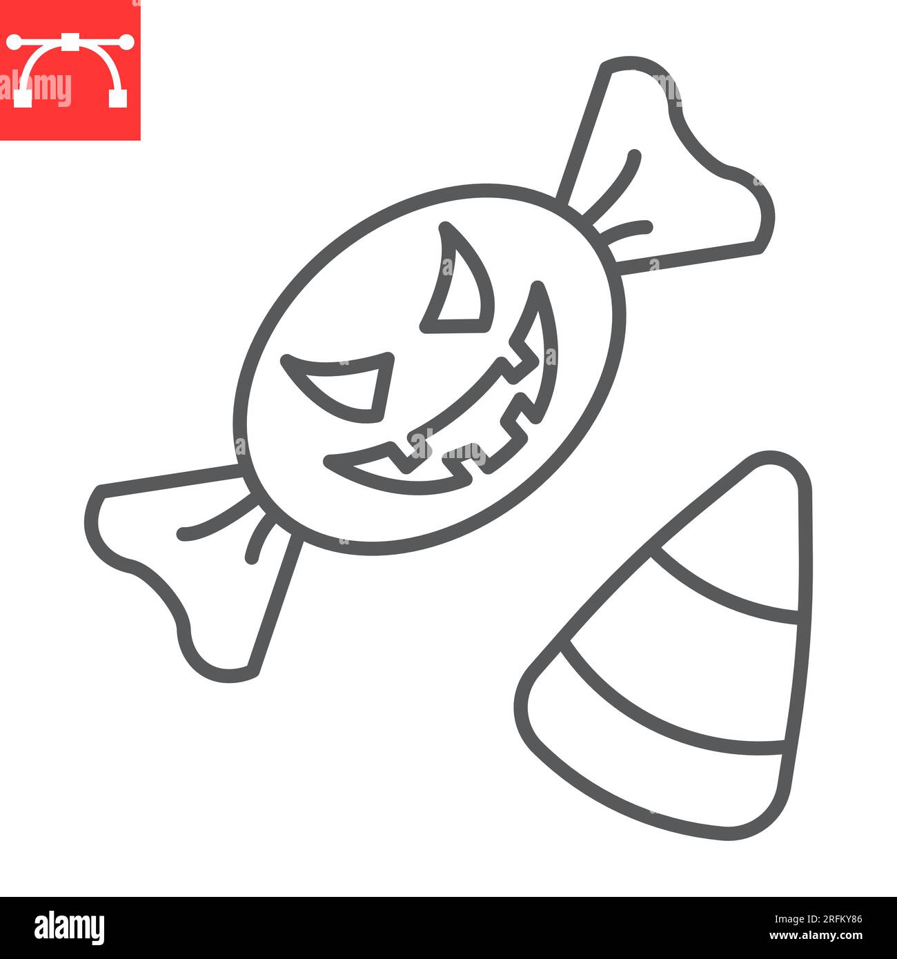 Candies line icon, halloween and holiday, scary sweets vector icon ...