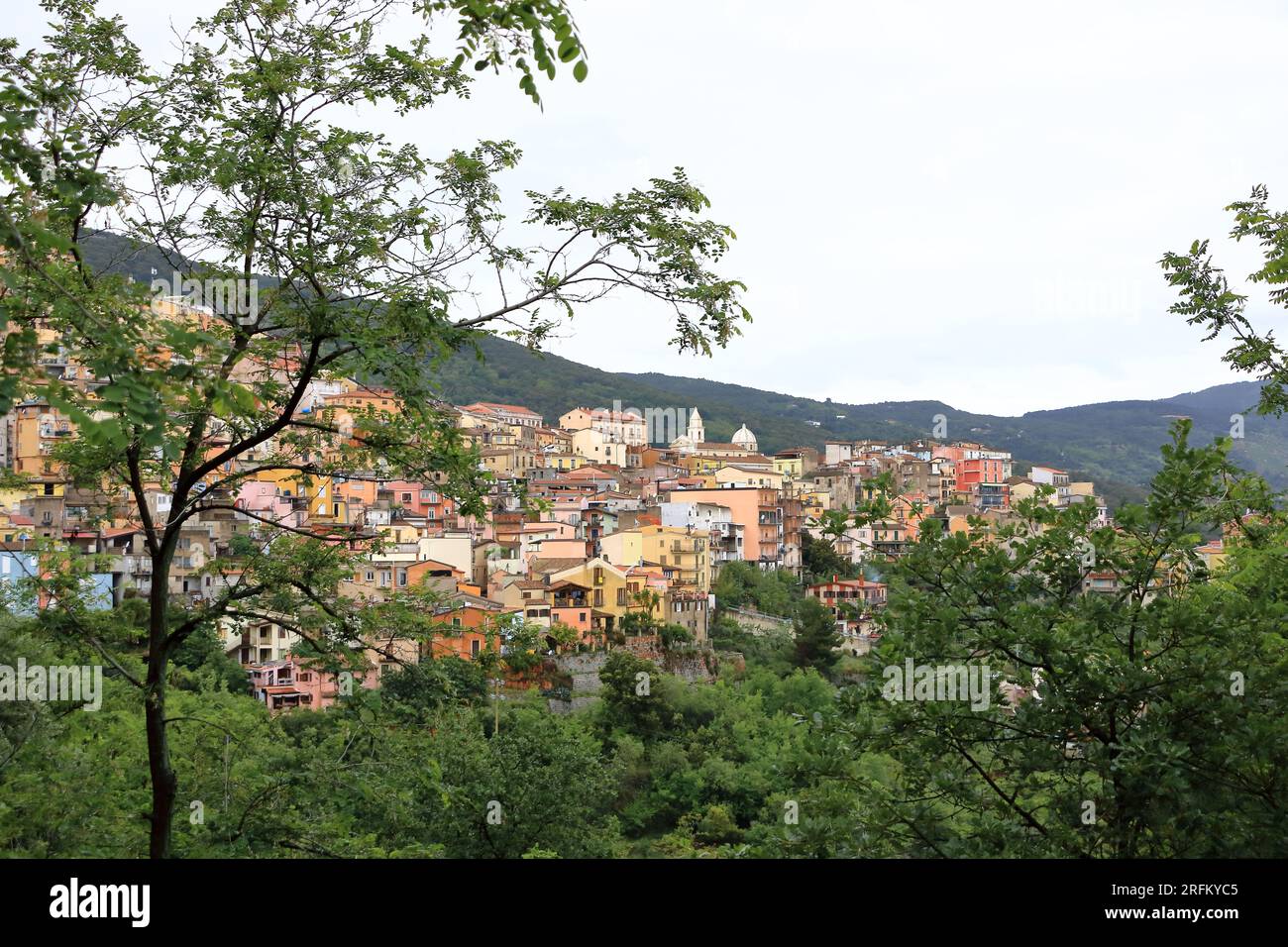 the view to Lanusei, a sardinian town on Barbagia mountain Stock Photo ...