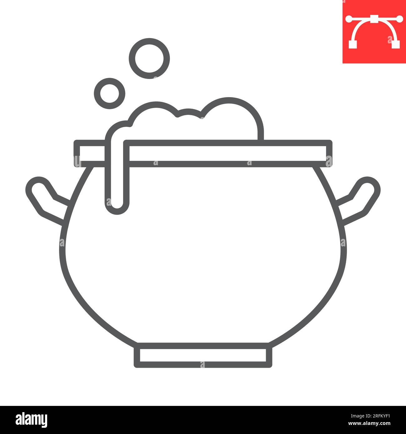 Witch pot line icon, halloween and holiday, cauldron vector icon ...