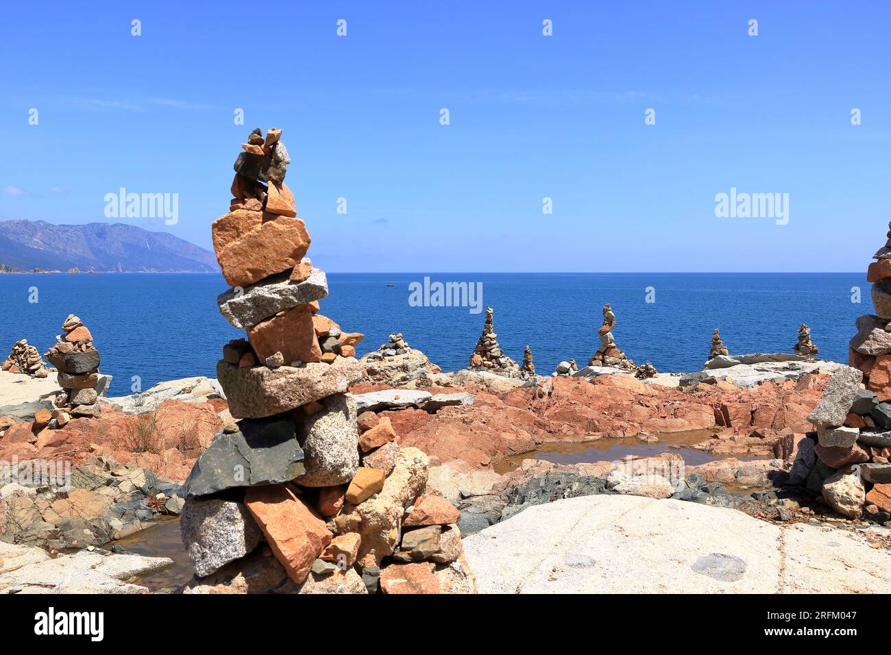 the Red Rocks (called "Rocce Rosse") in Arbatax, Sardinia, Italy ...