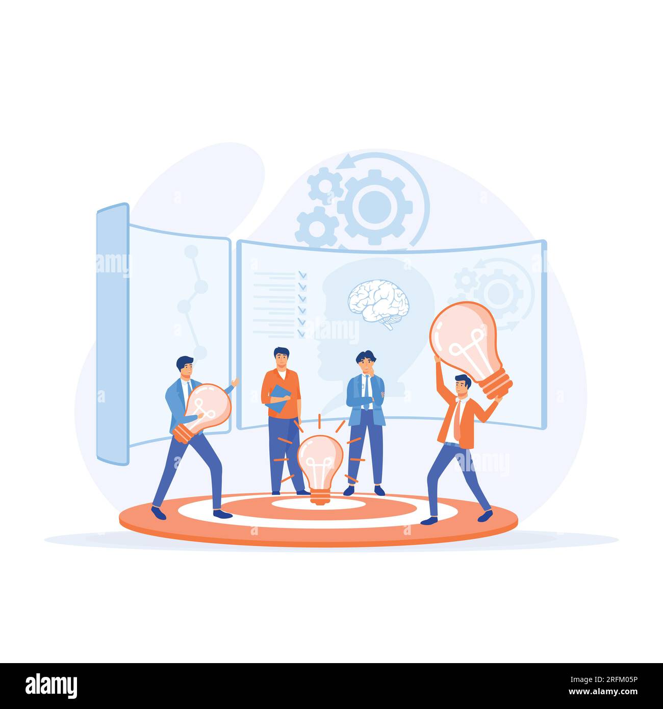 Brainstorm, idea discussion concept. Business team finding solution ... Brainstorm, idea discussion concept. Business team finding solution ...