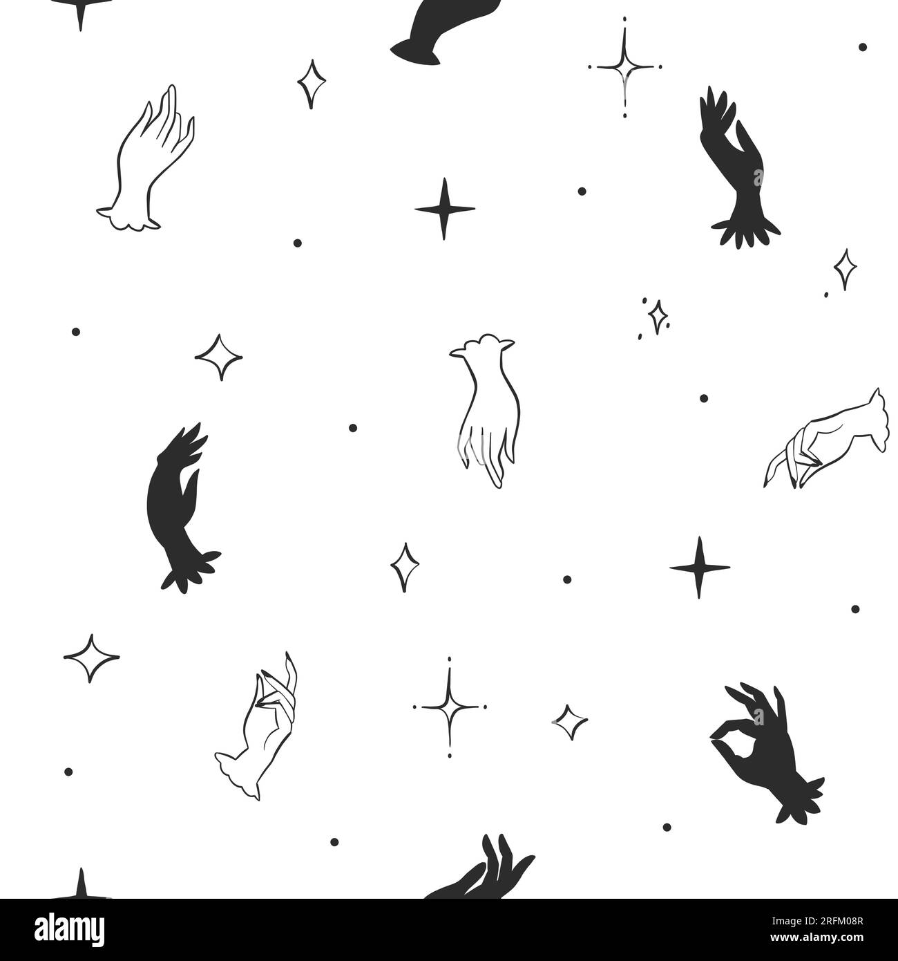 Magic stars in hand Black and White Stock Photos & Images - Alamy