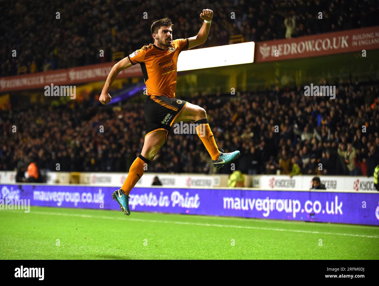 Wolverhampton Wanderers footballer Ruben Neves celebrating his goal at ...