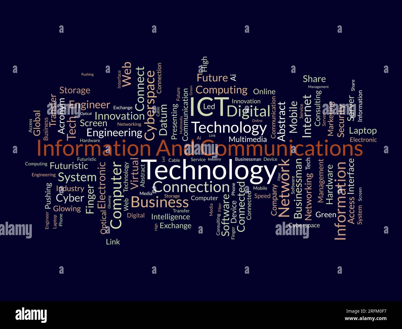 Word cloud background concept for Information and Communications ...