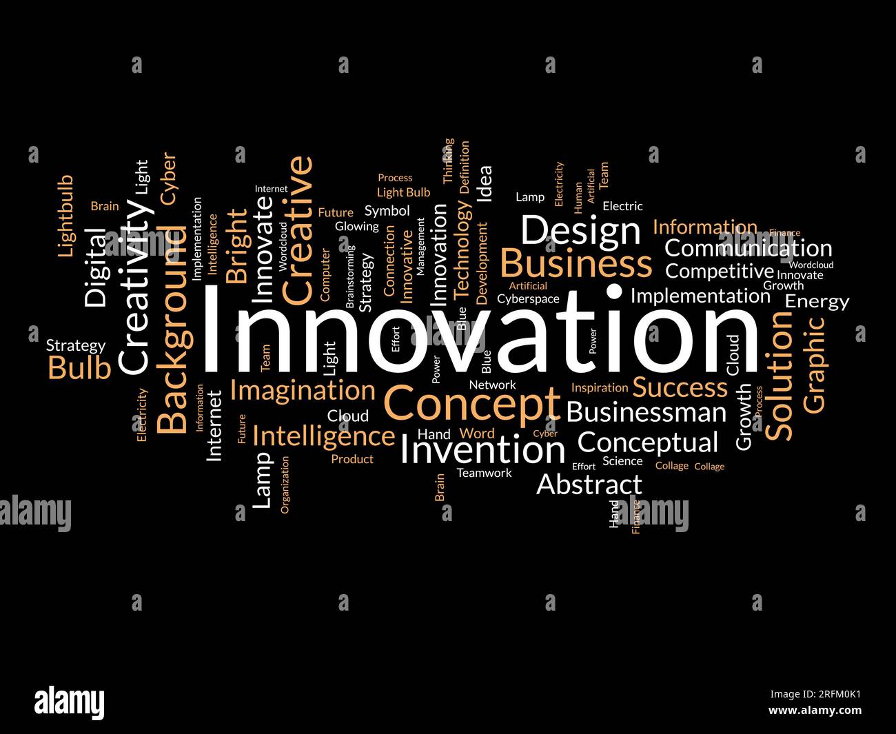 Word cloud background concept for Innovation. Creativity concept ...