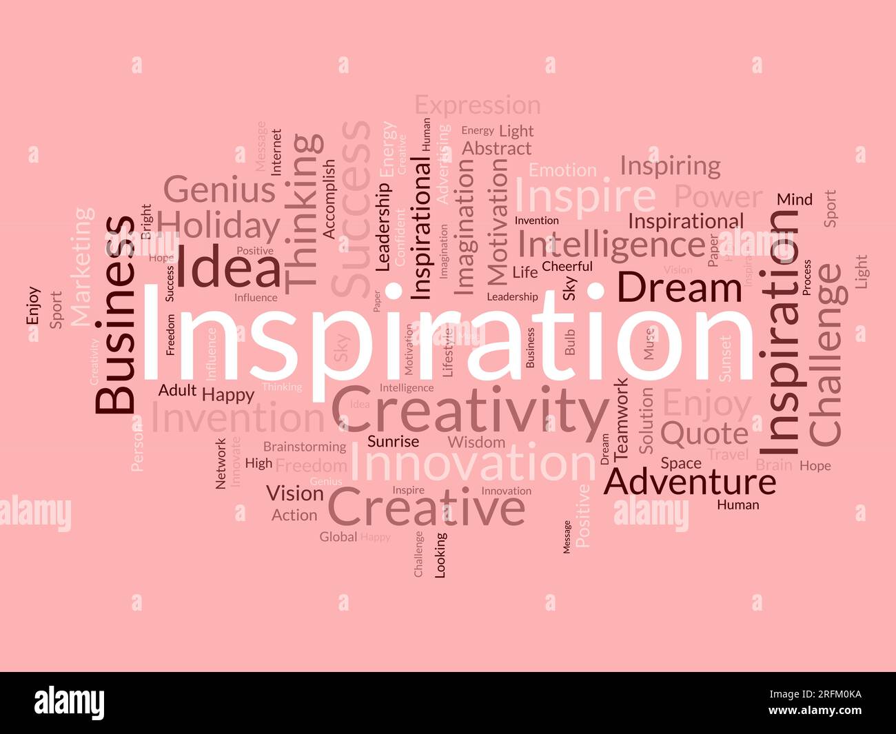 Word cloud background concept for Inspiration. Creative innovation ...