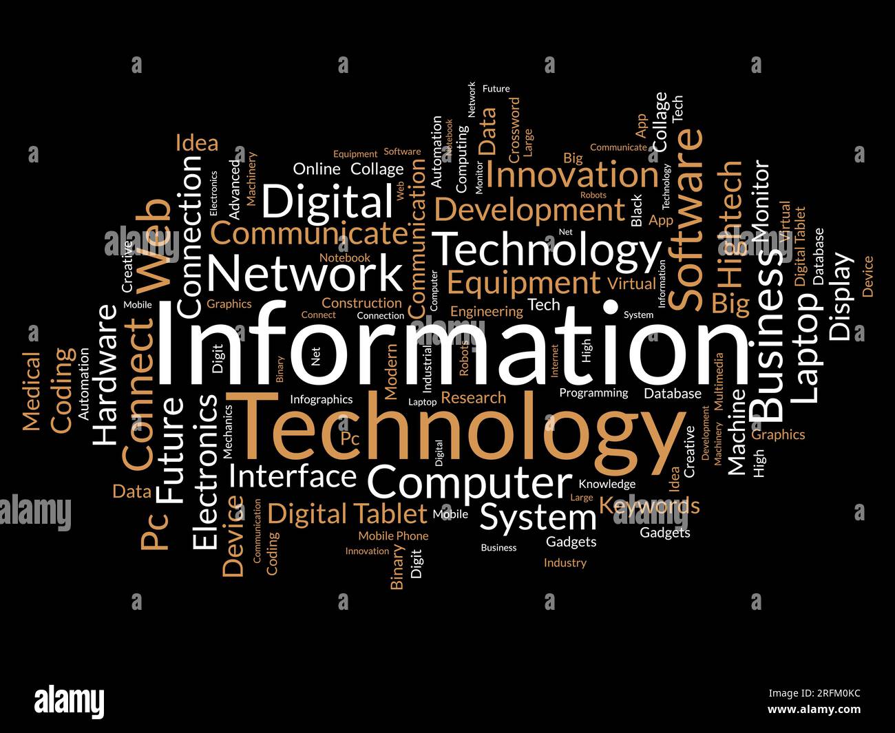 Word cloud background concept for Information technology. Computer ...