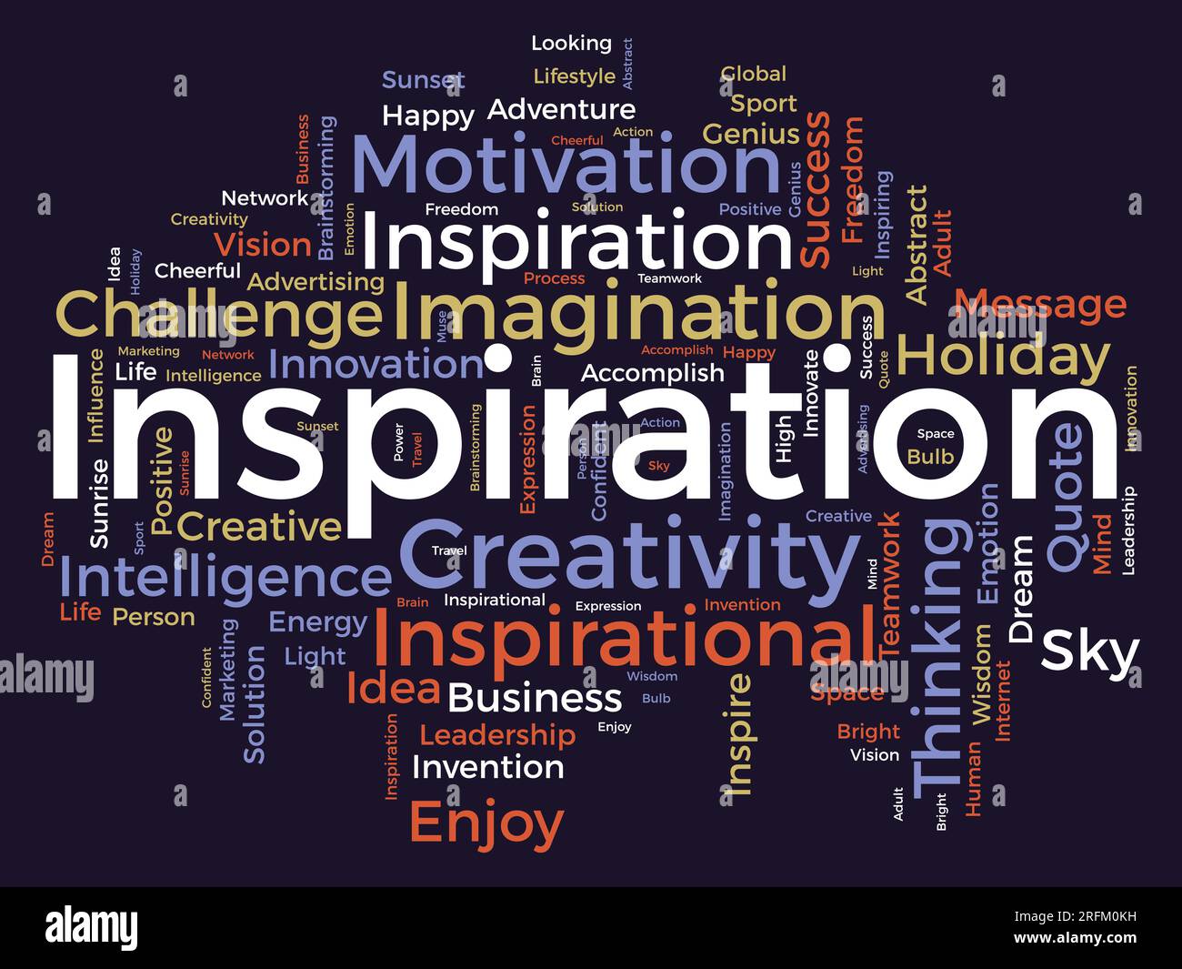 Word cloud background concept for Inspiration. Creative innovation ...