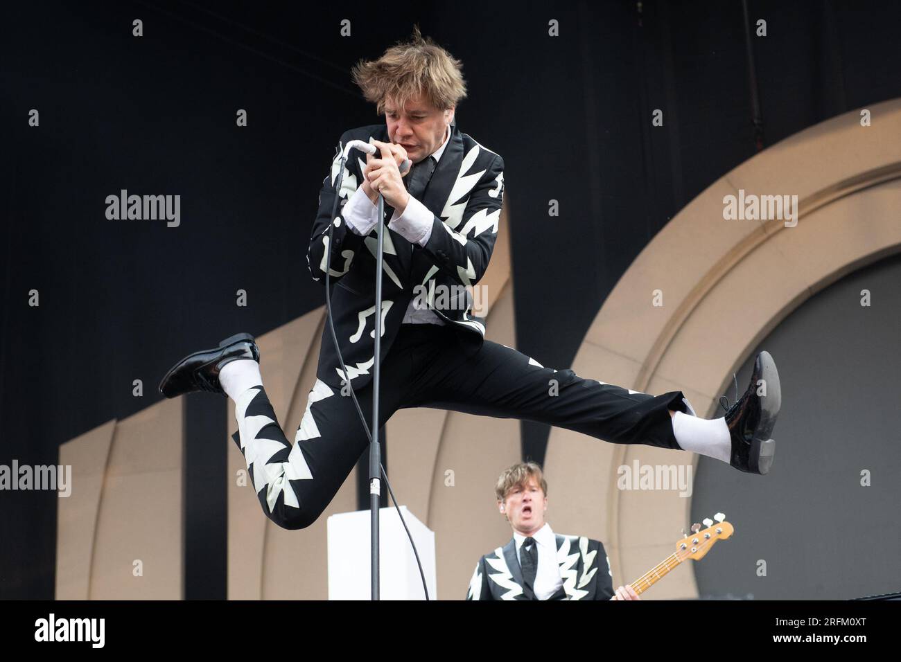 Lead singer Pelle Almqvist of Swedish rock band The Hives performs at ...
