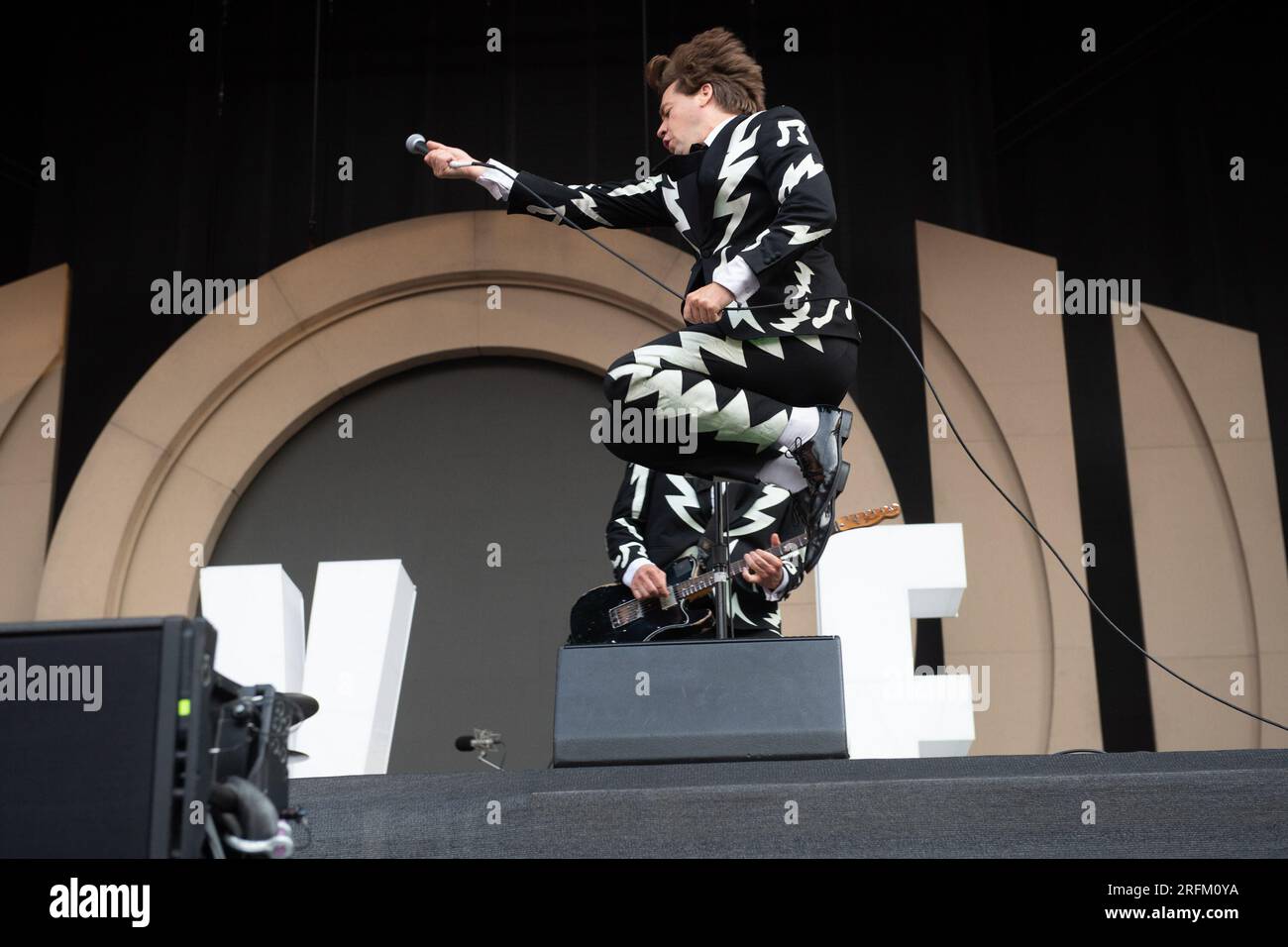 Lead singer Pelle Almqvist of Swedish rock band The Hives performs at ...