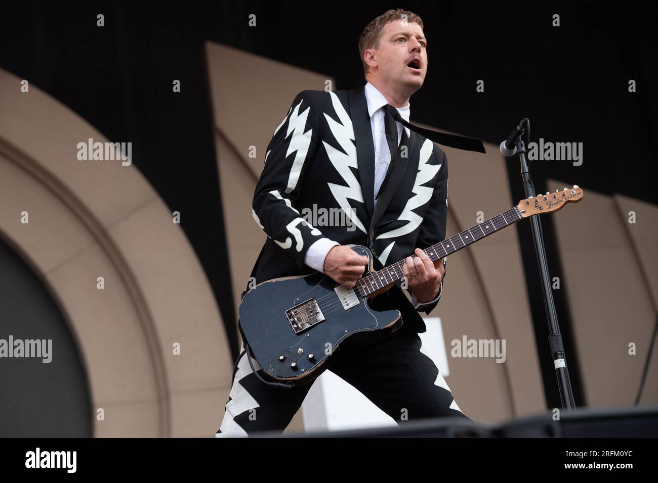 Lead guitarist Nicholaus Arson (Niklas Almqvist) of Swedish rock band ...
