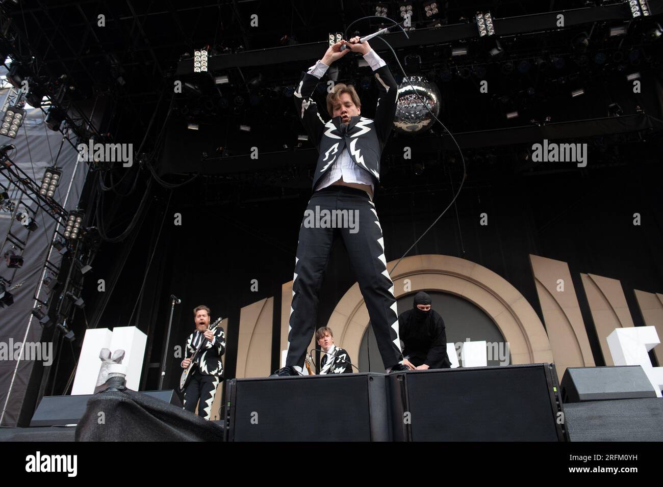 Lead singer Pelle Almqvist of Swedish rock band The Hives performs at ...