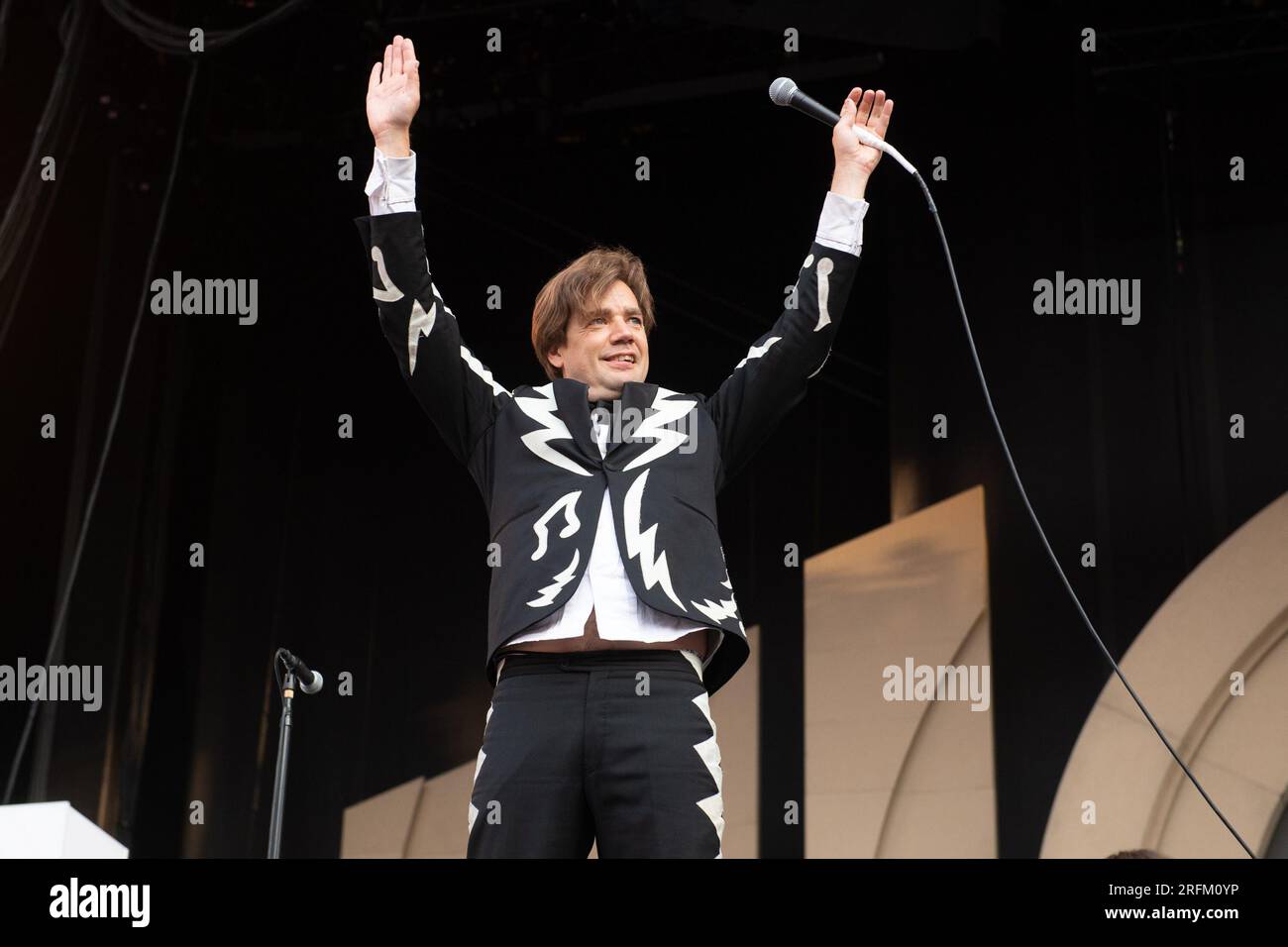 Lead singer Pelle Almqvist of Swedish rock band The Hives performs at ...