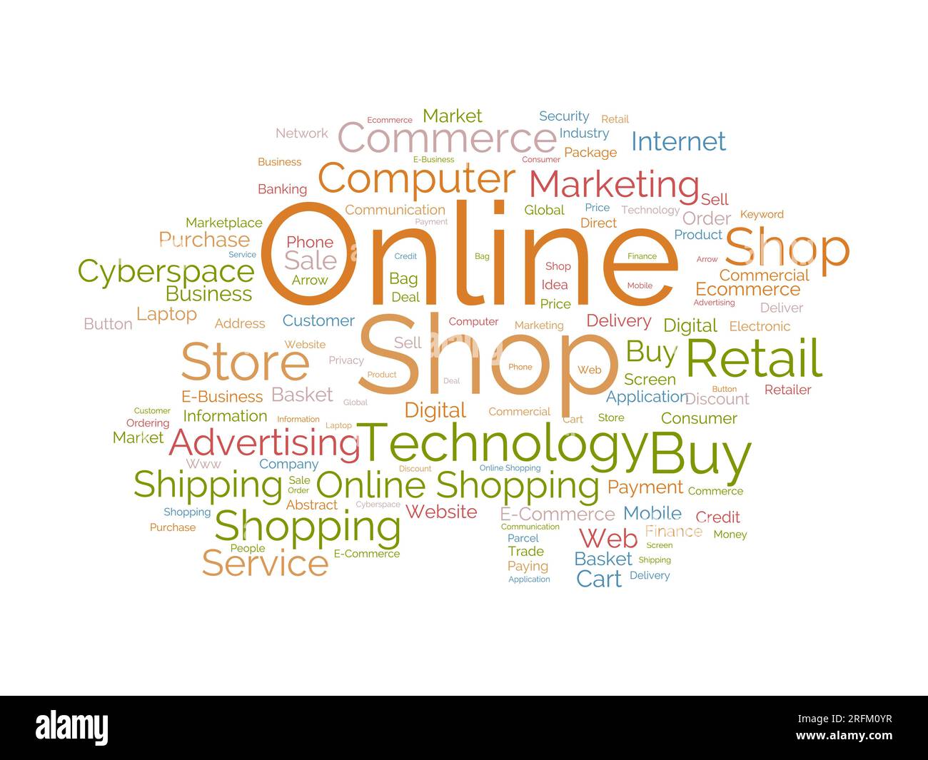 Word cloud background concept for Online shop. Growth your retail or e ...