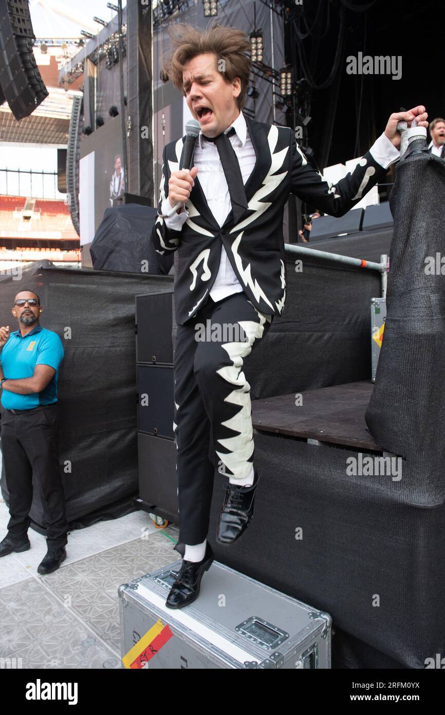 Lead singer Pelle Almqvist of Swedish rock band The Hives performs at ...