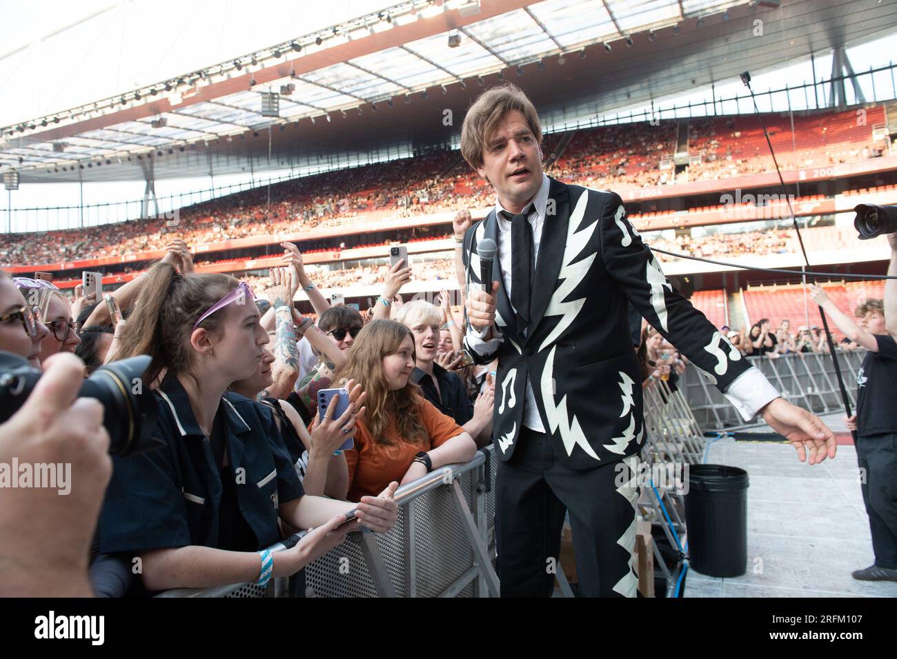 Lead singer Pelle Almqvist of Swedish rock band The Hives performs at ...