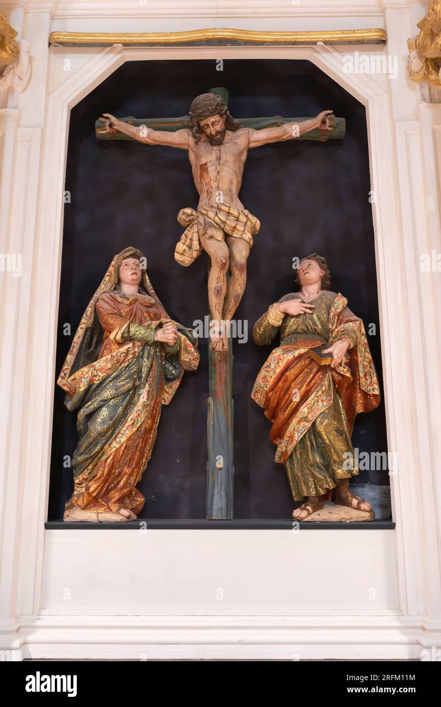 Calvary in the retrochoir. Tarazona church. Tarazona Cathedral is a ...