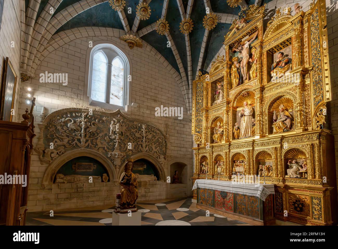 Tarazona church, the altarpiece of the chapel of the Immaculate Conception. Tarazona Cathedral ...