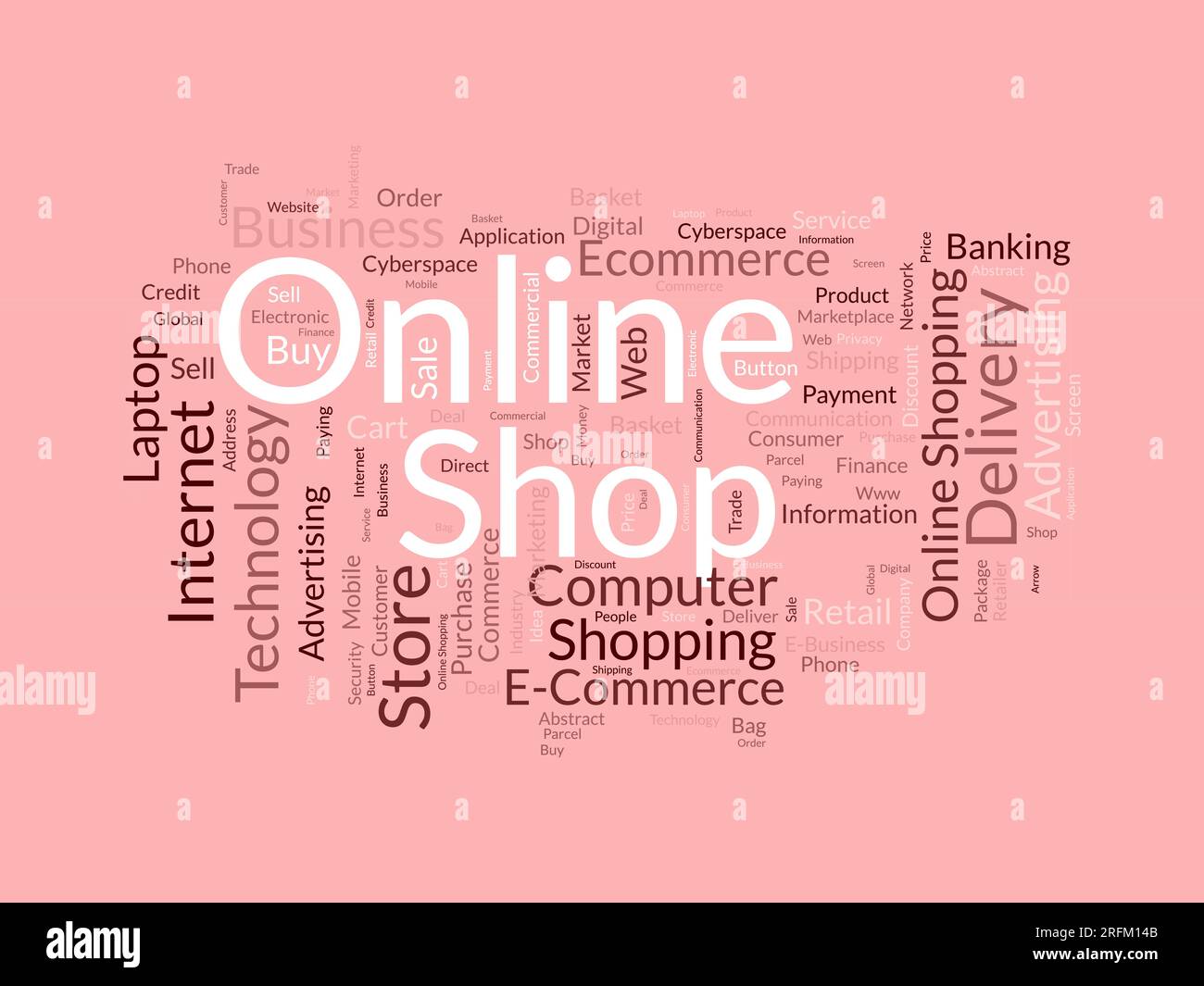 Word cloud background concept for Online shop. Growth your retail or e ...