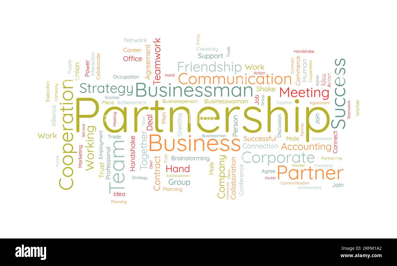 Word cloud background concept for Partnership. Business teamwork ...
