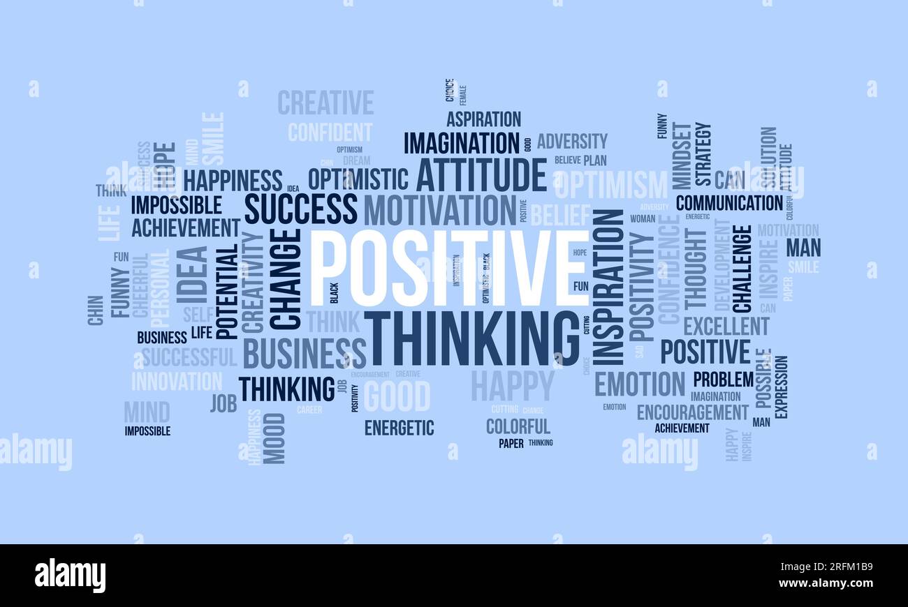 Word cloud background concept for Positive thinking. Success attitude, creative mindset of ...