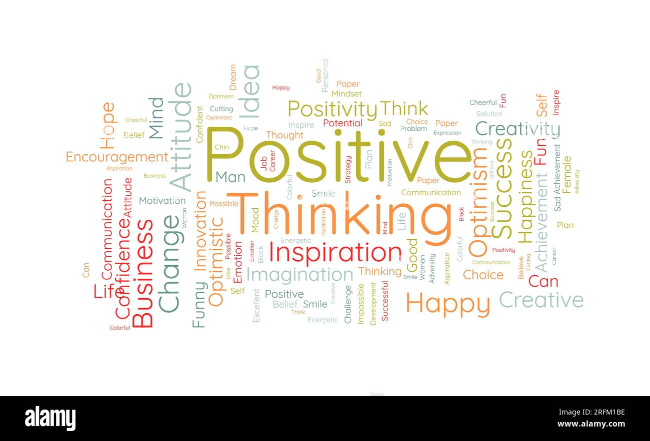 Word cloud background concept for Positive thinking. Success attitude ...